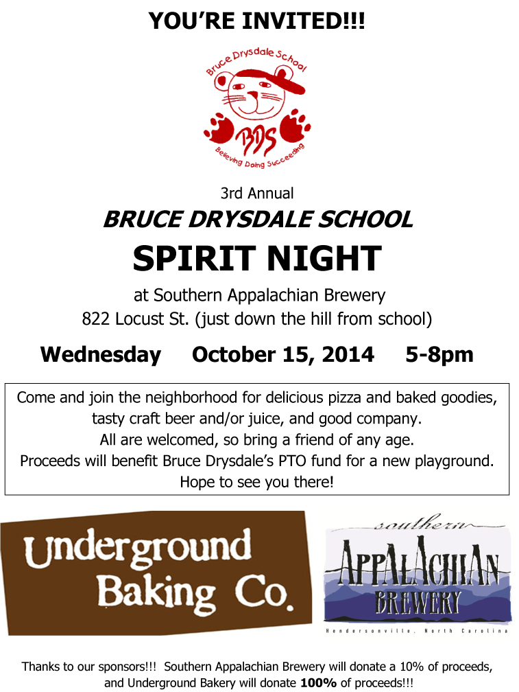 3rd Annual Bruce Drysdale School Spirit Night (5-8pm) | Southern ...